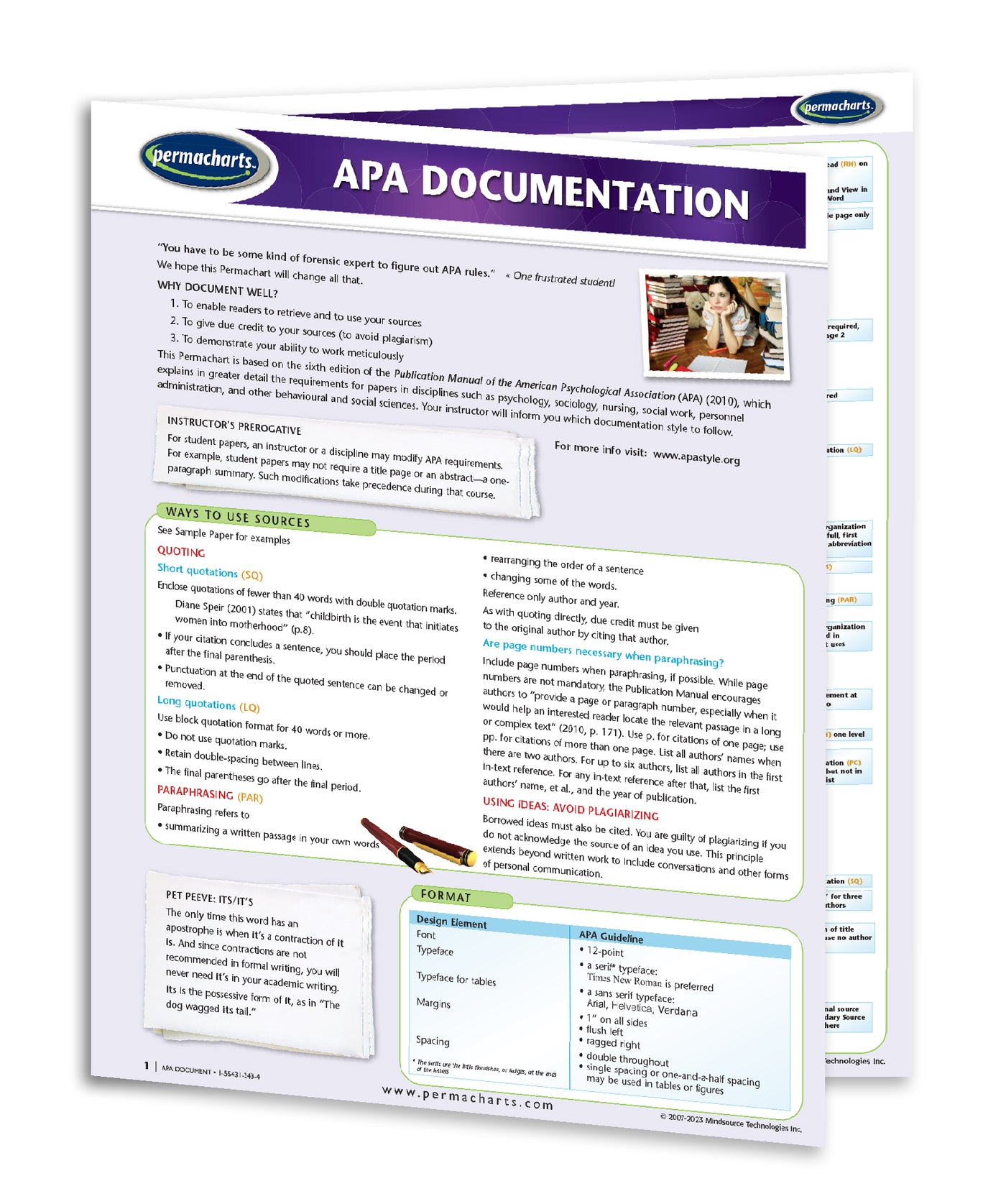 APA References Documentation - Quick Reference Guide – Permacharts.com