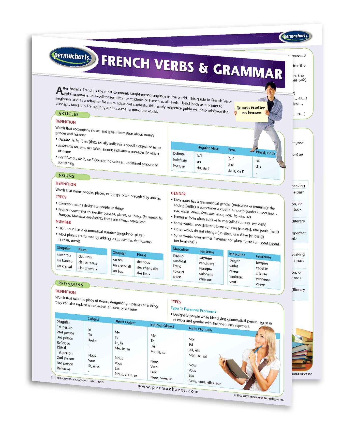 French Verbs Grammar Rules - Quick Reference Guide – Permacharts.com