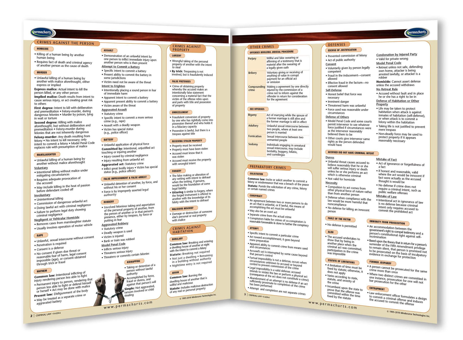 Criminal Law Guide - 4-page Laminated Legal Quick Reference Guide ...