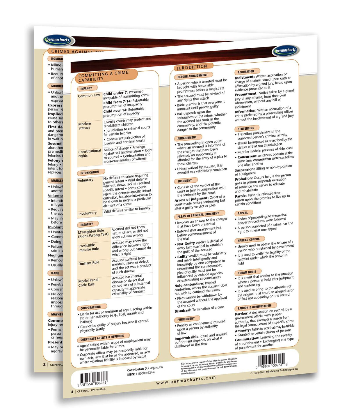 Criminal Law Guide - 4-page Laminated Legal Quick Reference Guide ...
