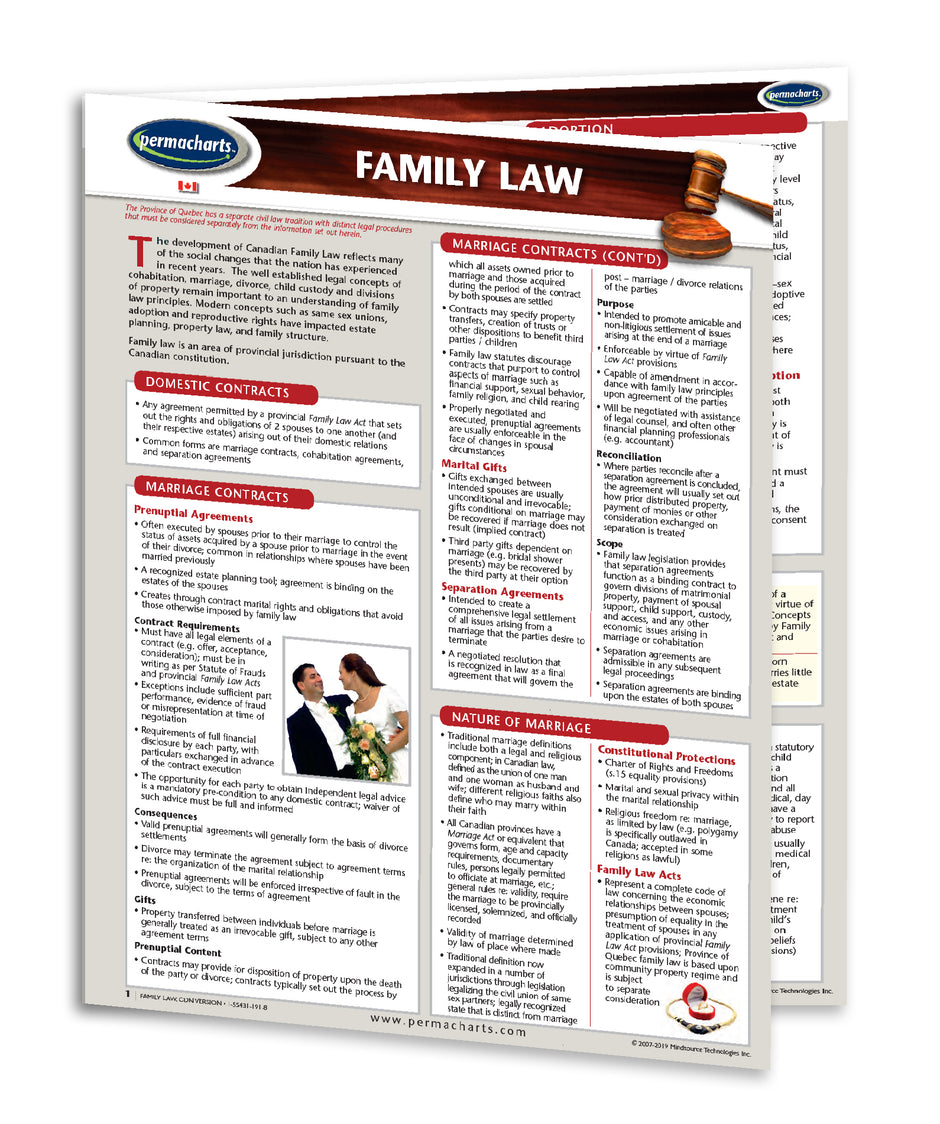 Canadian Family Law Guide - Quick Reference Resource – Permacharts.com