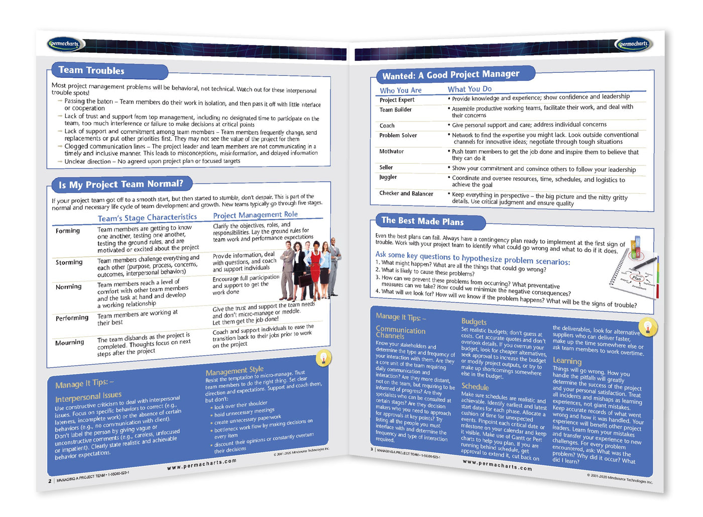 Managing a Project Team - Quick Reference Guide – Permacharts.com