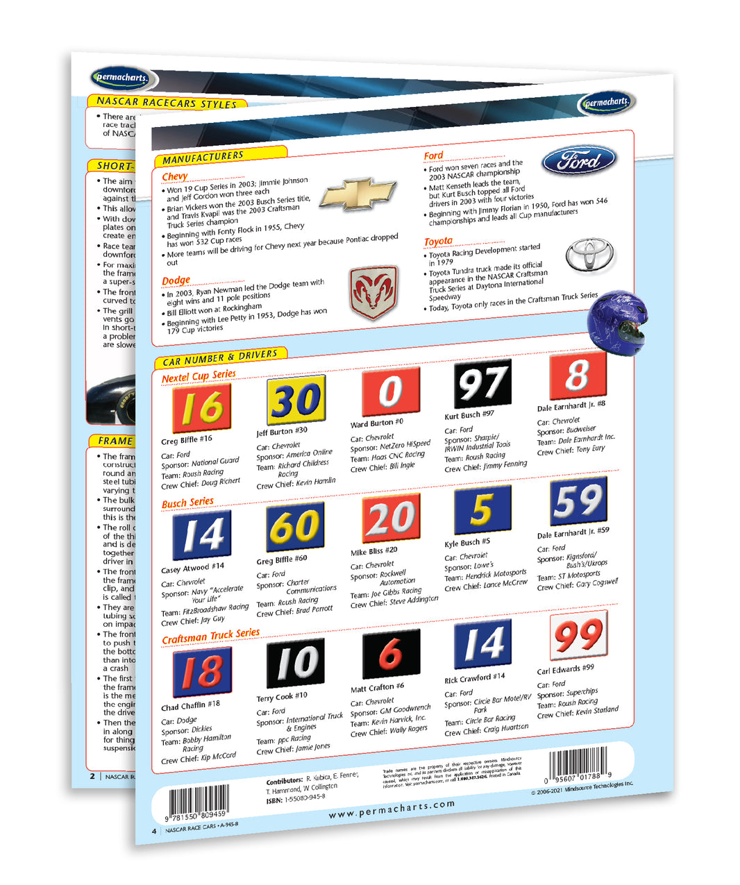 NASCAR Race Cars - Quick Reference Resource – Permacharts.com