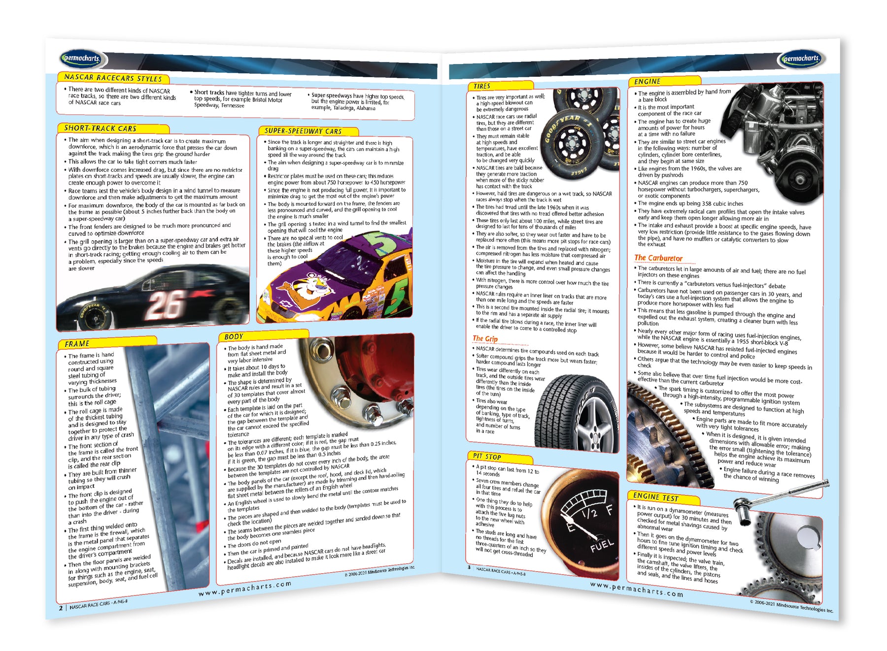 NASCAR Race Cars - Quick Reference Resource – Permacharts.com