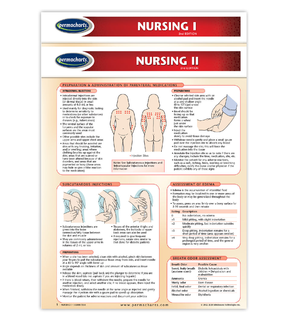 Nursing Charts I & II - Nursing Quick Reference Guides – Permacharts.com