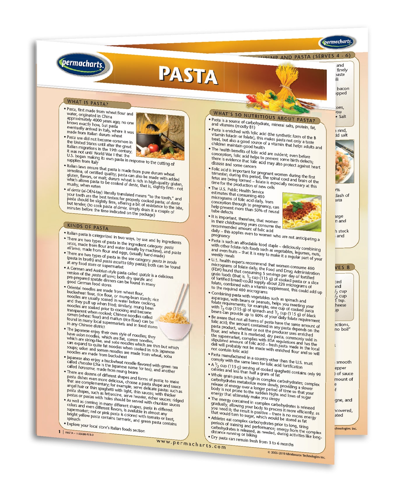 Pasta Recipes - Quick Reference Guide – Permacharts.com