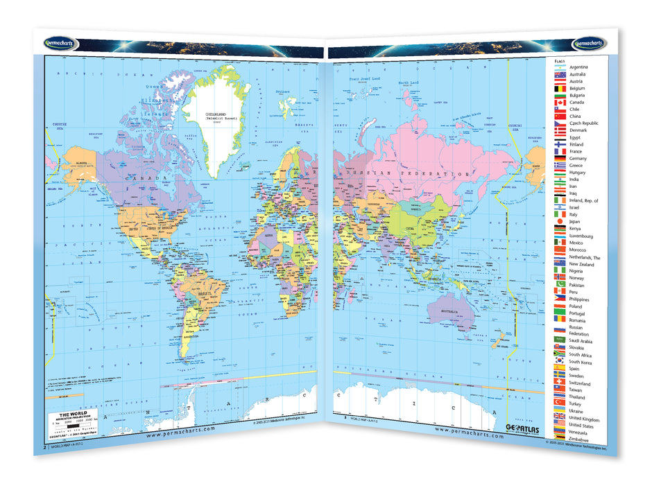 World Map Study Guide - Quick Reference Resource – Permacharts.com